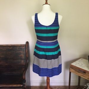 LOFT | Dresses | Loft Striped Textured Fit And Flare Dress | Poshmark